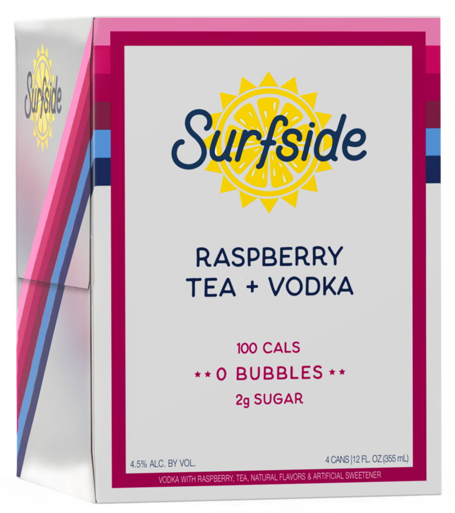 Surfside Raspberry Tea + Vodka 4 Pack - Delicious Natural Flavors