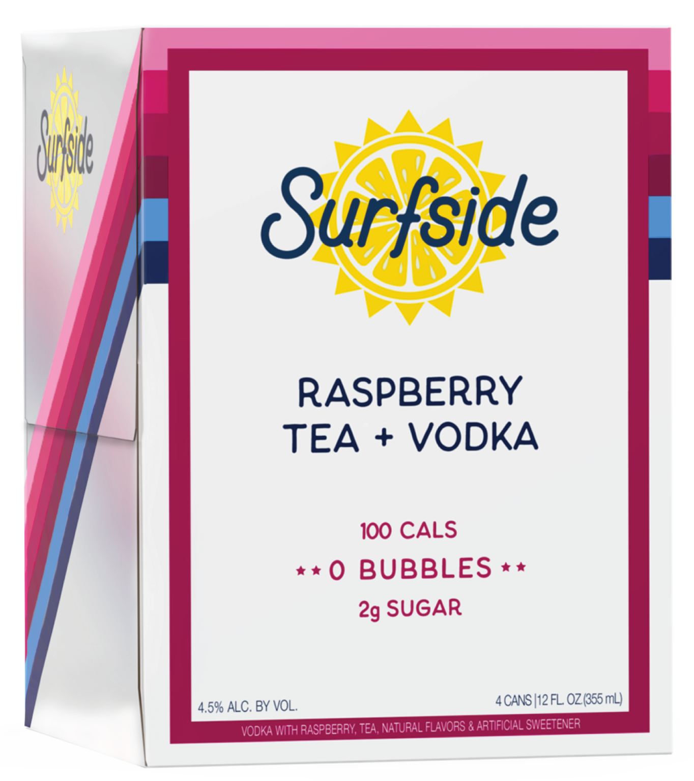 Surfside Raspberry Tea + Vodka 4 Pack - Delicious Natural Flavors