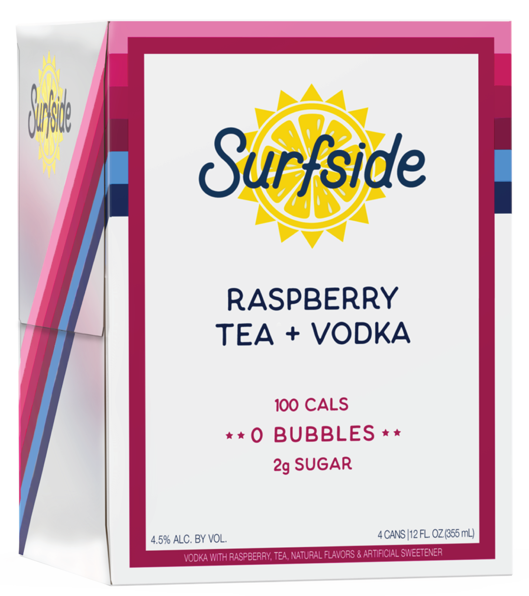 Surfside Raspberry Tea + Vodka 4 Pack - Delicious Natural Flavors